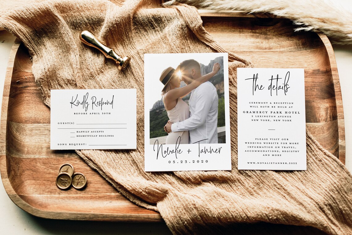 PRINTED Wedding Invitation With Photo Photo Wedding Invites - Etsy