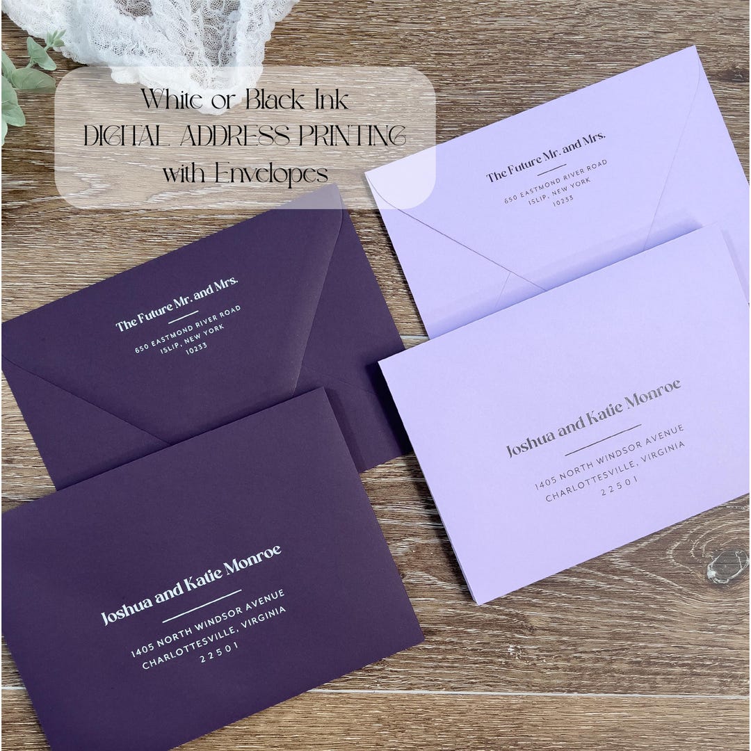 Envelope Address Printing Service: Digital Calligraphy, Colored ...