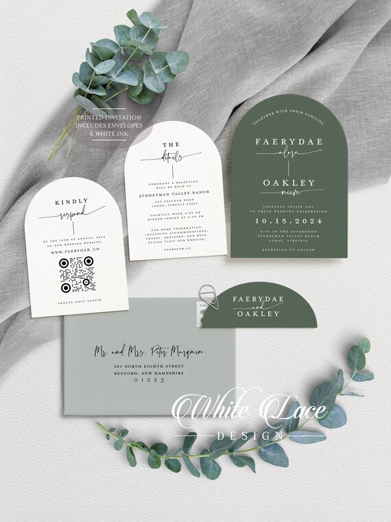 Light Green Wedding Invitations Pastel Peony Wedding Invitations