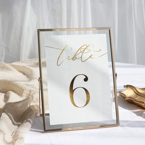 Table Numbers, Gold Foil Table Numbers for Wedding, Quinceanera ...