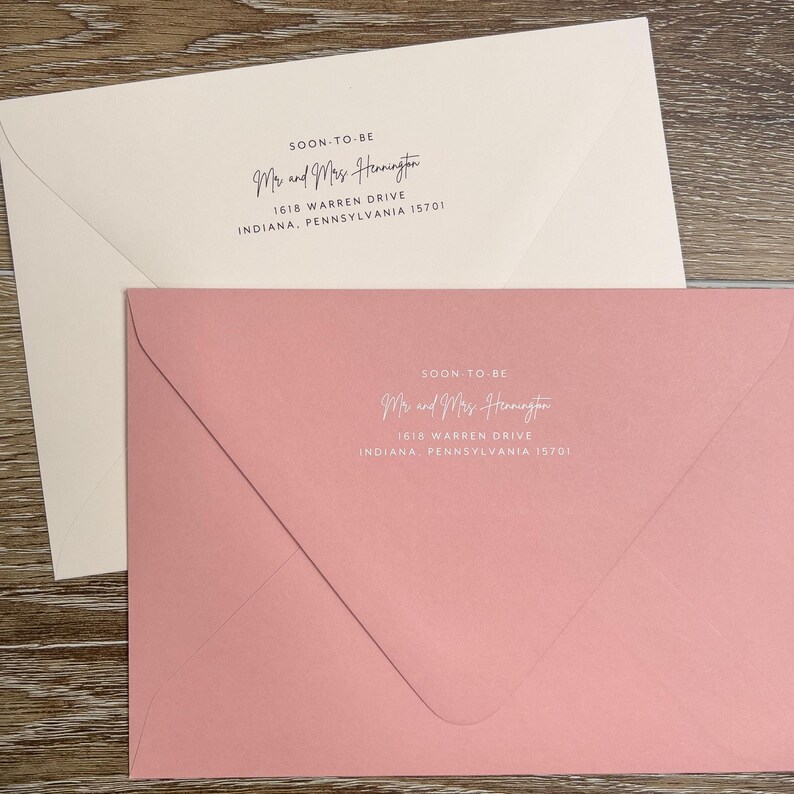 Envelope Address Printing Service: Digital Calligraphy, Colored ...