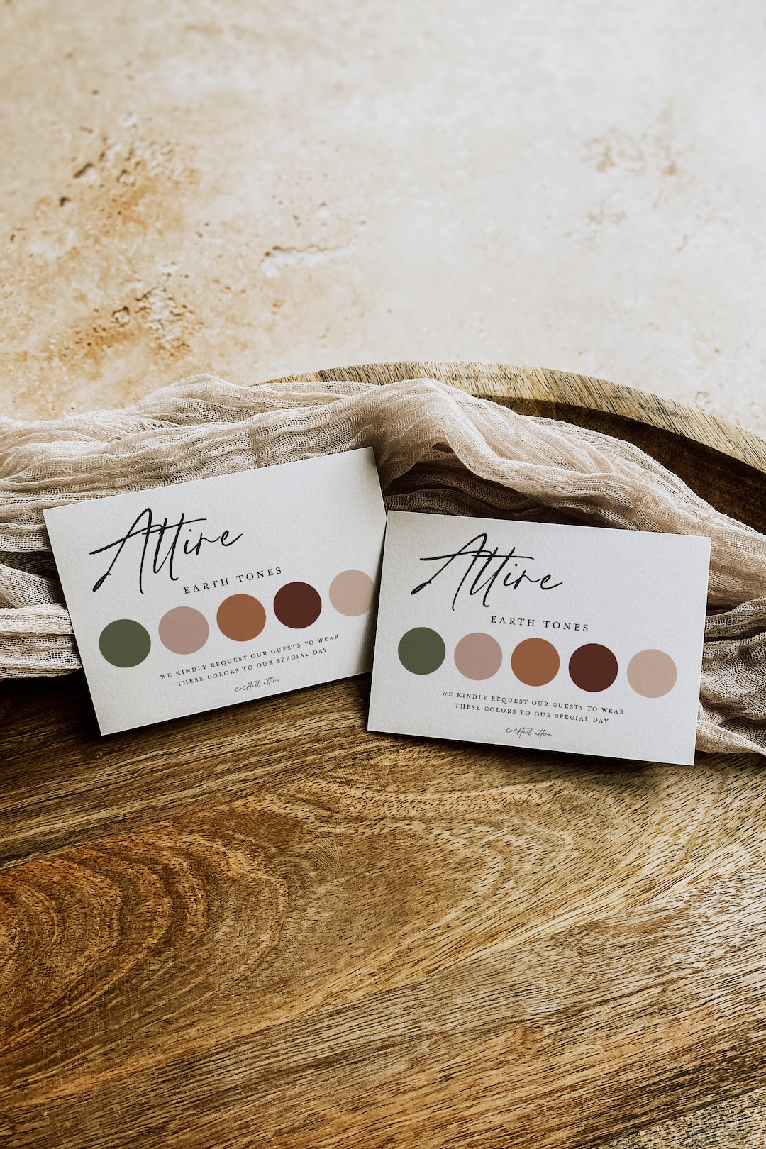 Custom Wedding Attire Color Palette Cards: Invitation Enclosure - Etsy