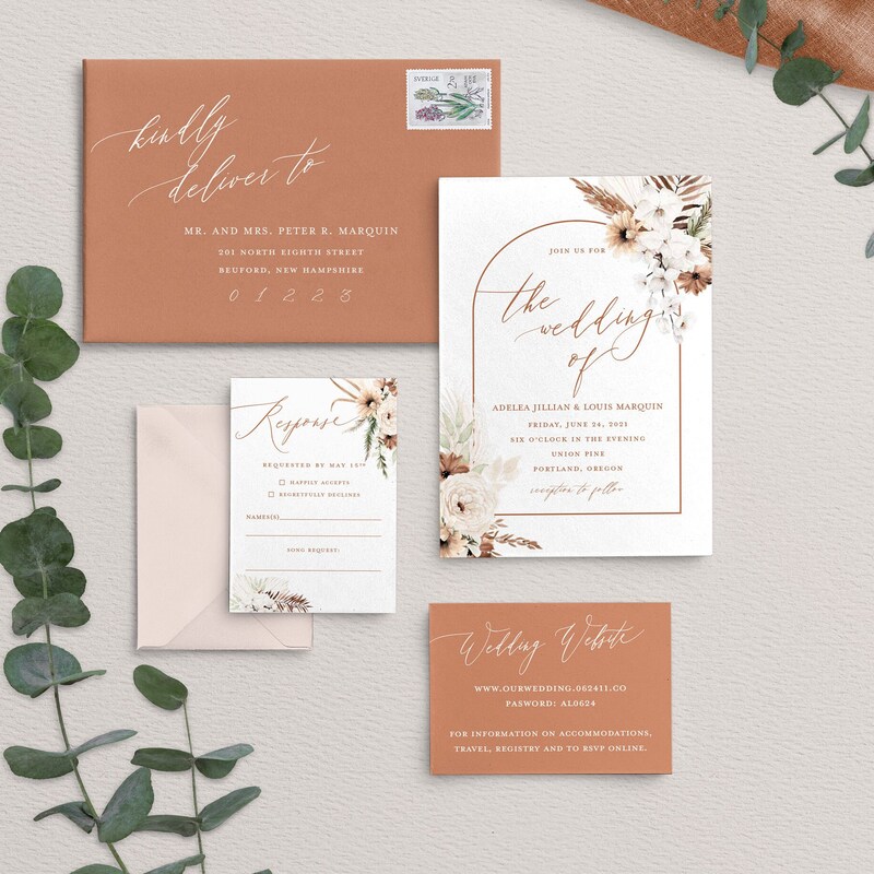 Boho Wedding Invite - Etsy