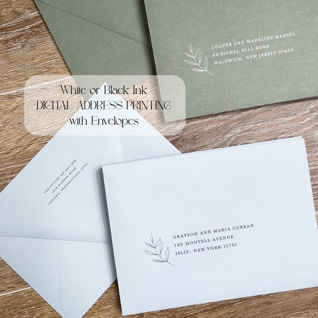 Envelope Address Printing Service: Digital Calligraphy, Colored ...