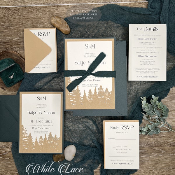 Rustic Wood Grain Wedding Invitation - Etsy
