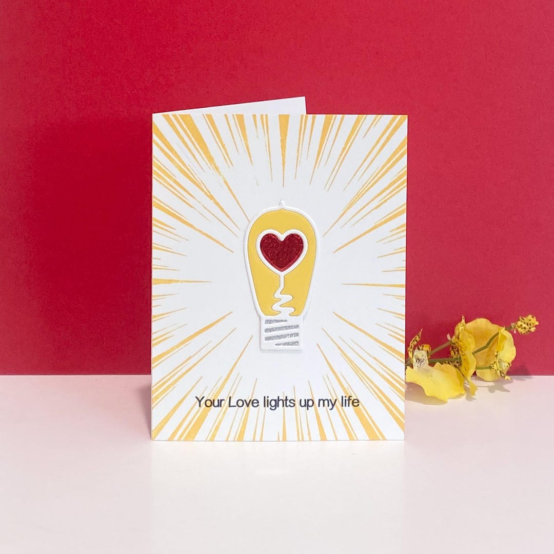 Handmade Anniversary Card: Light Bulb With Heart - Special Someone - Etsy
