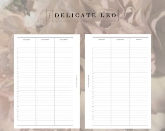 Printable Yearly Index - Etsy