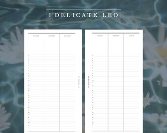 Printable Yearly Index - Etsy