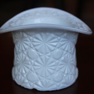 Fenton Milk Glass- Top Hat- Button & Daisy Pattern - Etsy