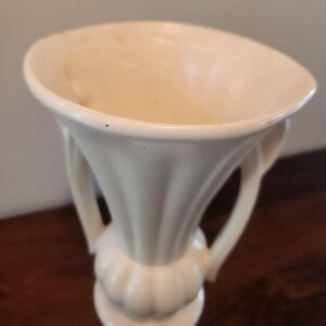 Vintage Mccoy Matte White Ribbed Vase W/double Side Handles - Etsy