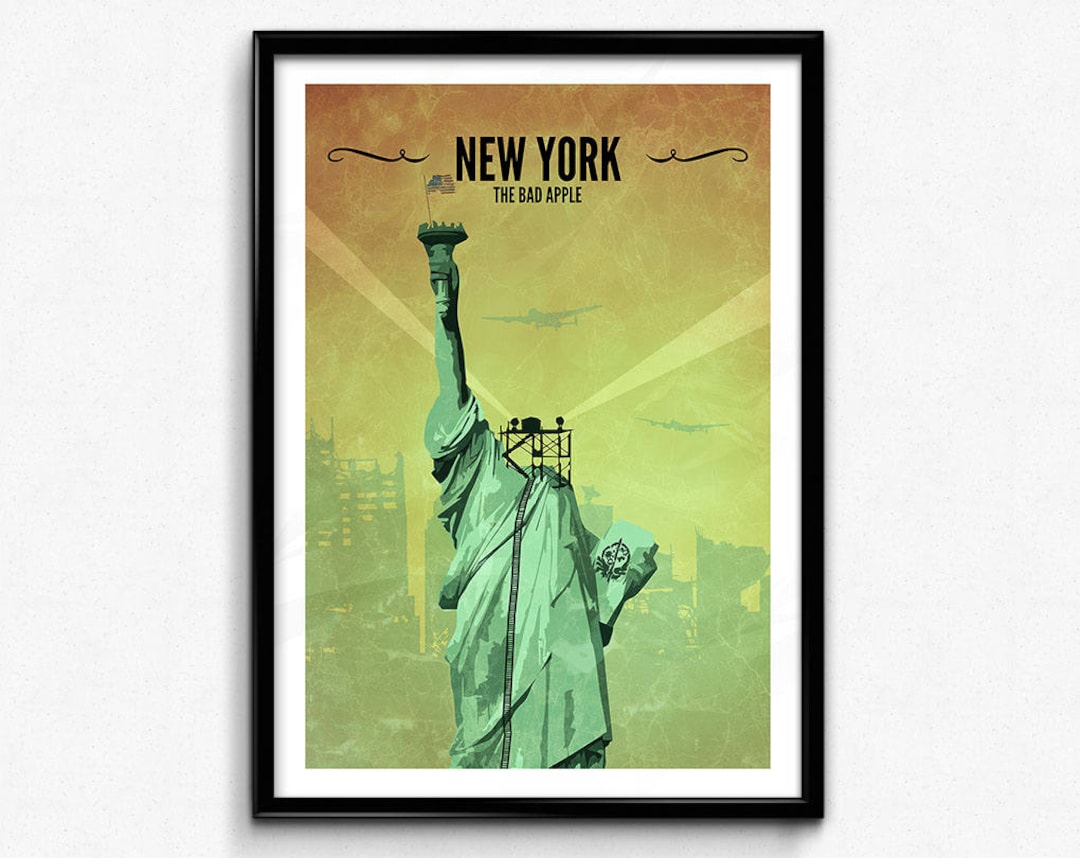 Fallout Inspired New York Travel Poster/print - Video Game Art, Gamer ...