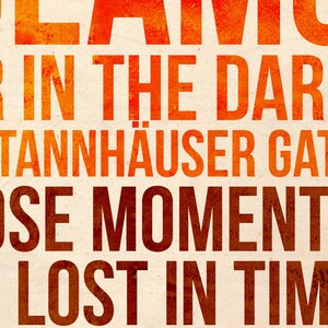 Blade Runner Quote Poster/print [DL] - Time to Die Poster/print - Blade ...