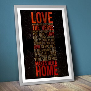Firefly Quote Poster/print (dark) -serenity, Love Quote, Browncoats ...