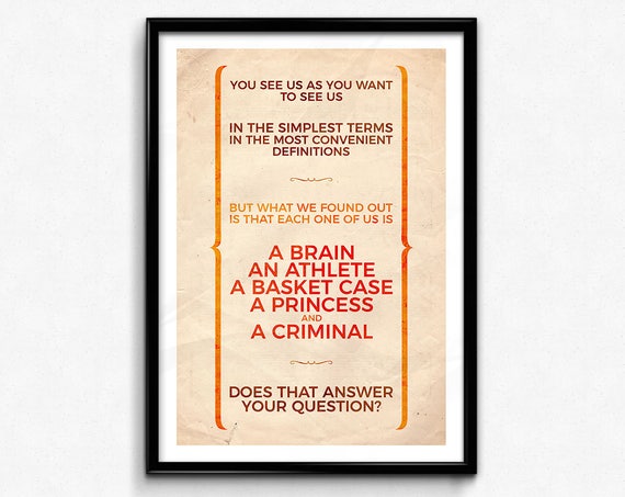 Breakfast Club Poster Quote