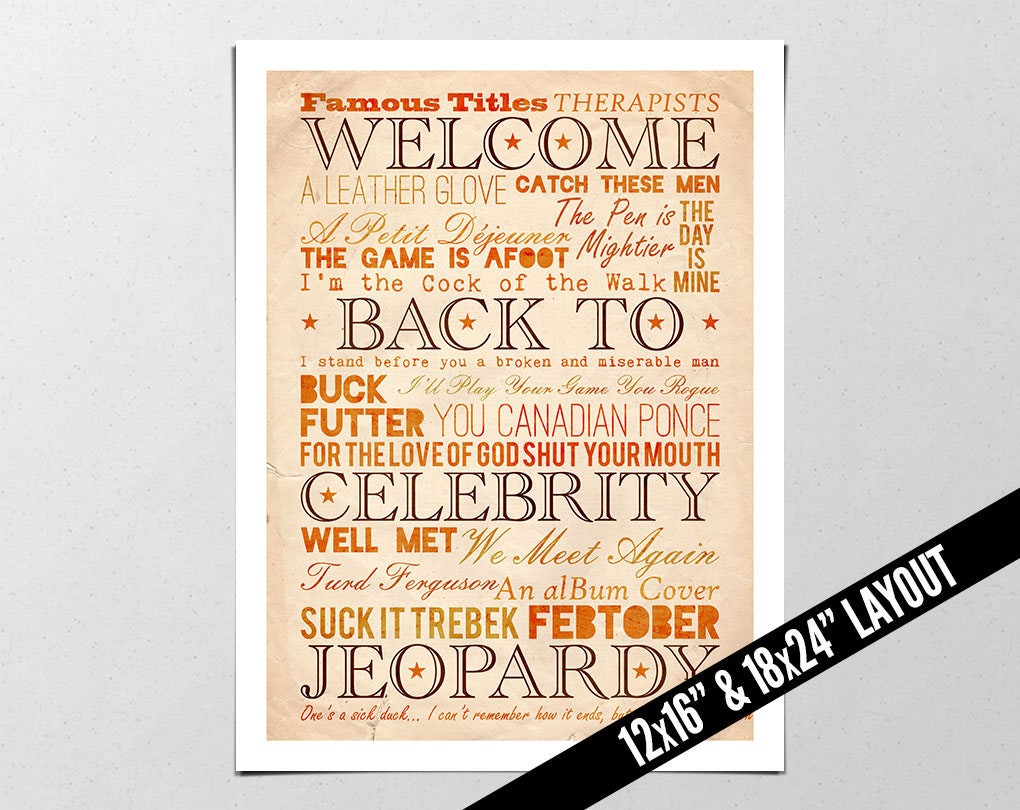 Celebrity Jeopardy Quote Poster/print SNL Saturday Night | Etsy