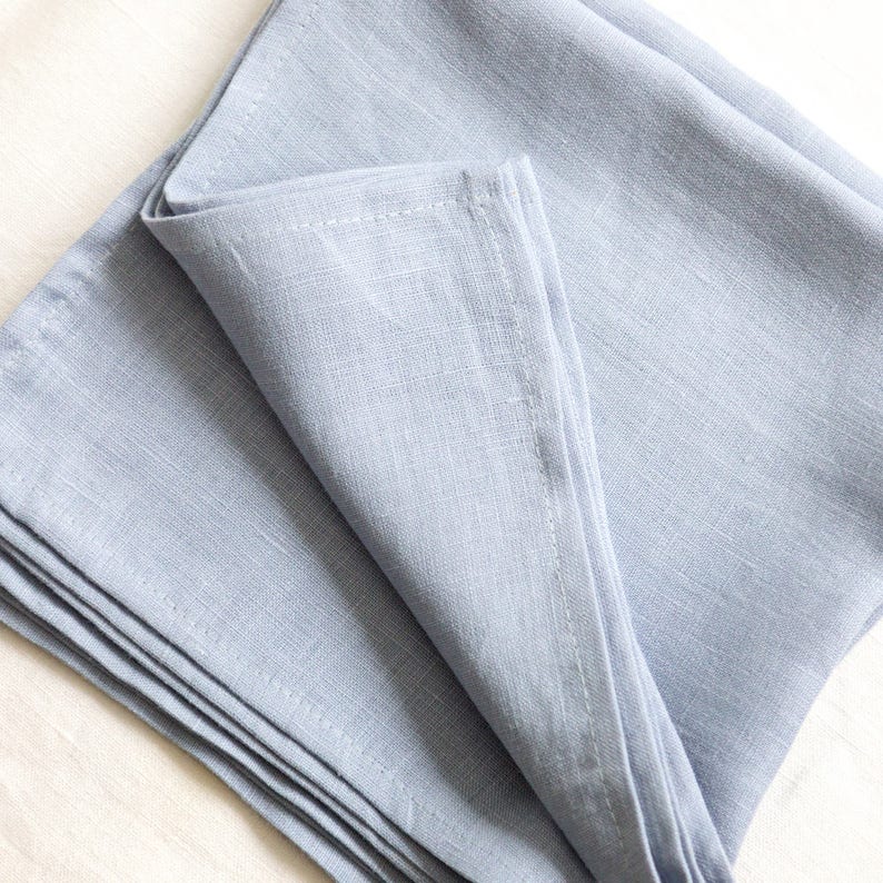Stone Washed Linen Cloth Napkins Set of 6 - Etsy