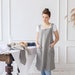 Linen Pinafore Apron, Ticking Apron, Cross Back Apron, No Ties Apron ...