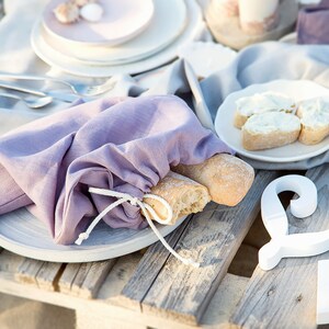 Linen Bread Bag in Blue, White, Black or Other Color, Custom Made ...