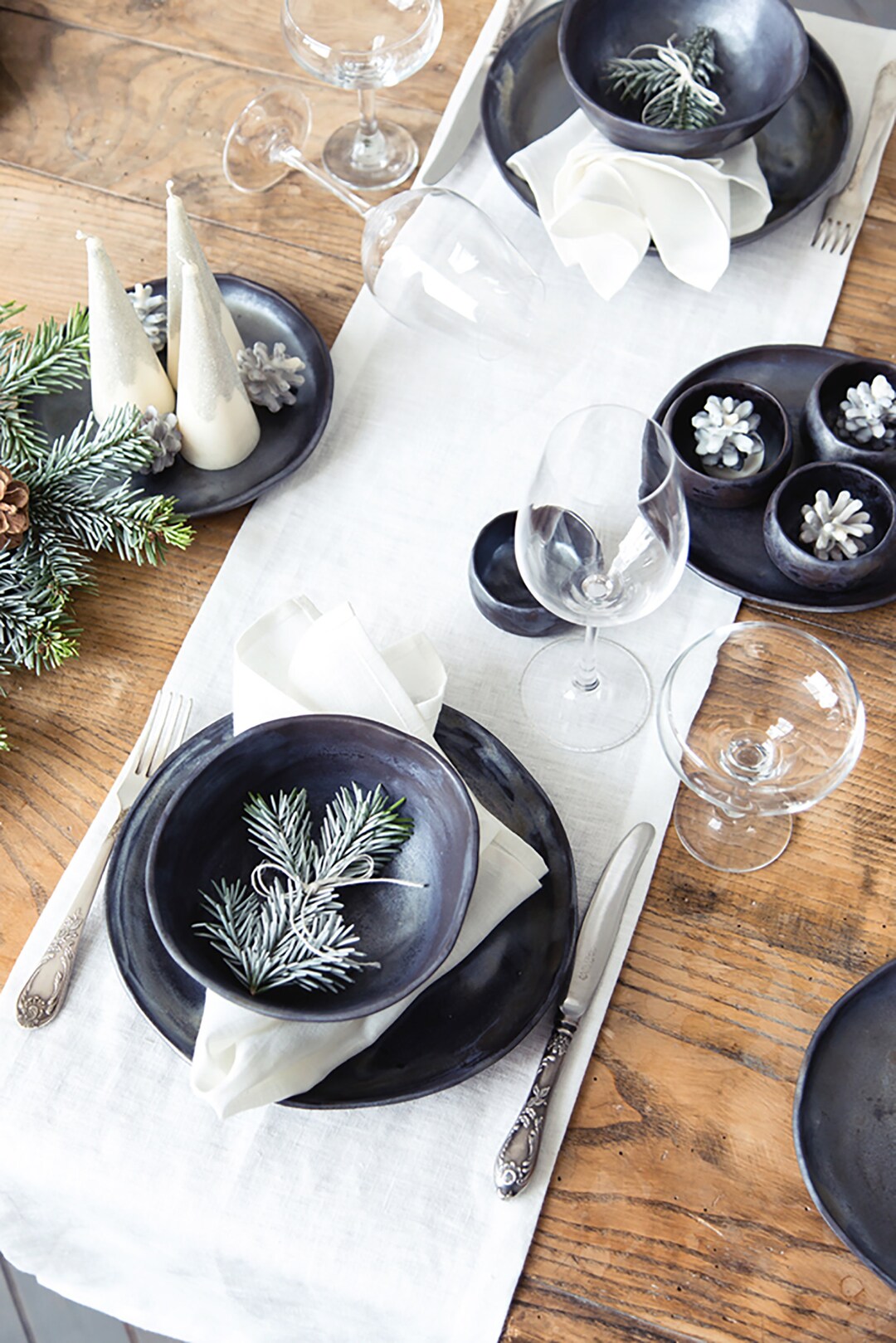 White Linen Napkins Set of 12 Handmade of Natural 100% Linen, Holiday ...