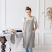 Linen Pinafore Apron, Ticking Apron, Cross Back Apron, No Ties Apron ...