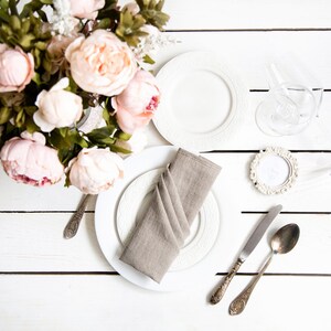 Linen Napkins Bulk in Natural Grey Color, Cloth Napkins for Dinner ...