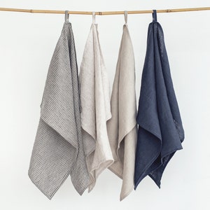 Linen Kitchen Towels Set of 4, Rustic Tea Towels for a Country ...