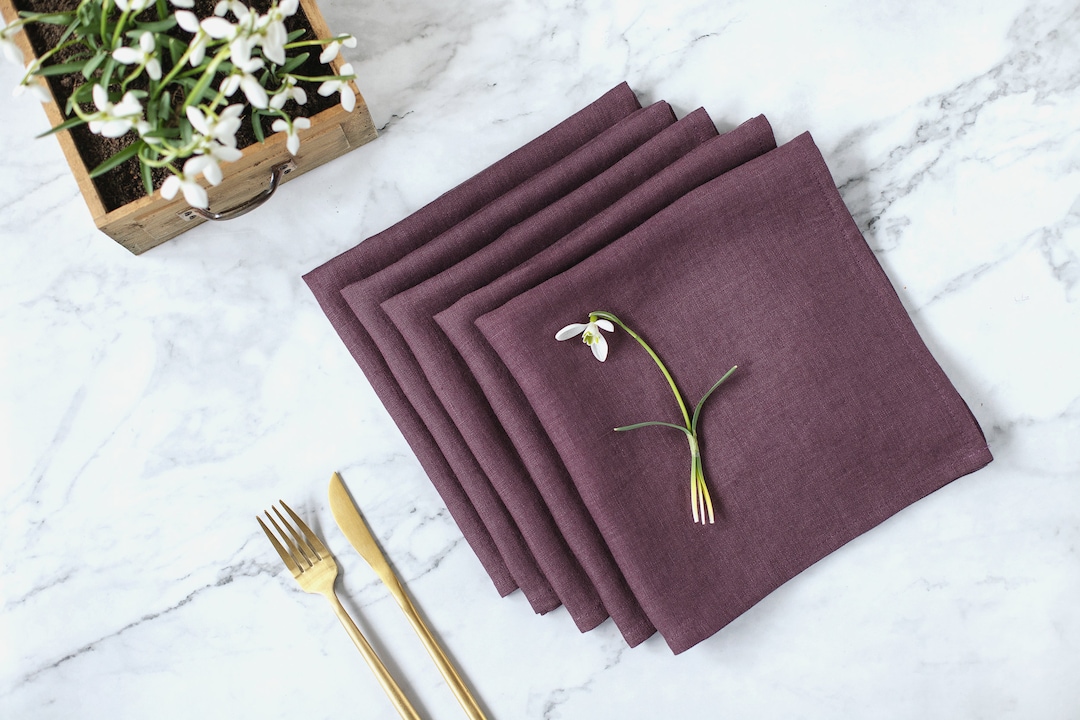 Linen Napkins in Various Colors, Washed Linen Napkins, Wedding Table ...