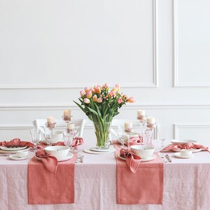 Extra-long Table Runner Handmade of Natural Organic 100% Linen, Wedding ...