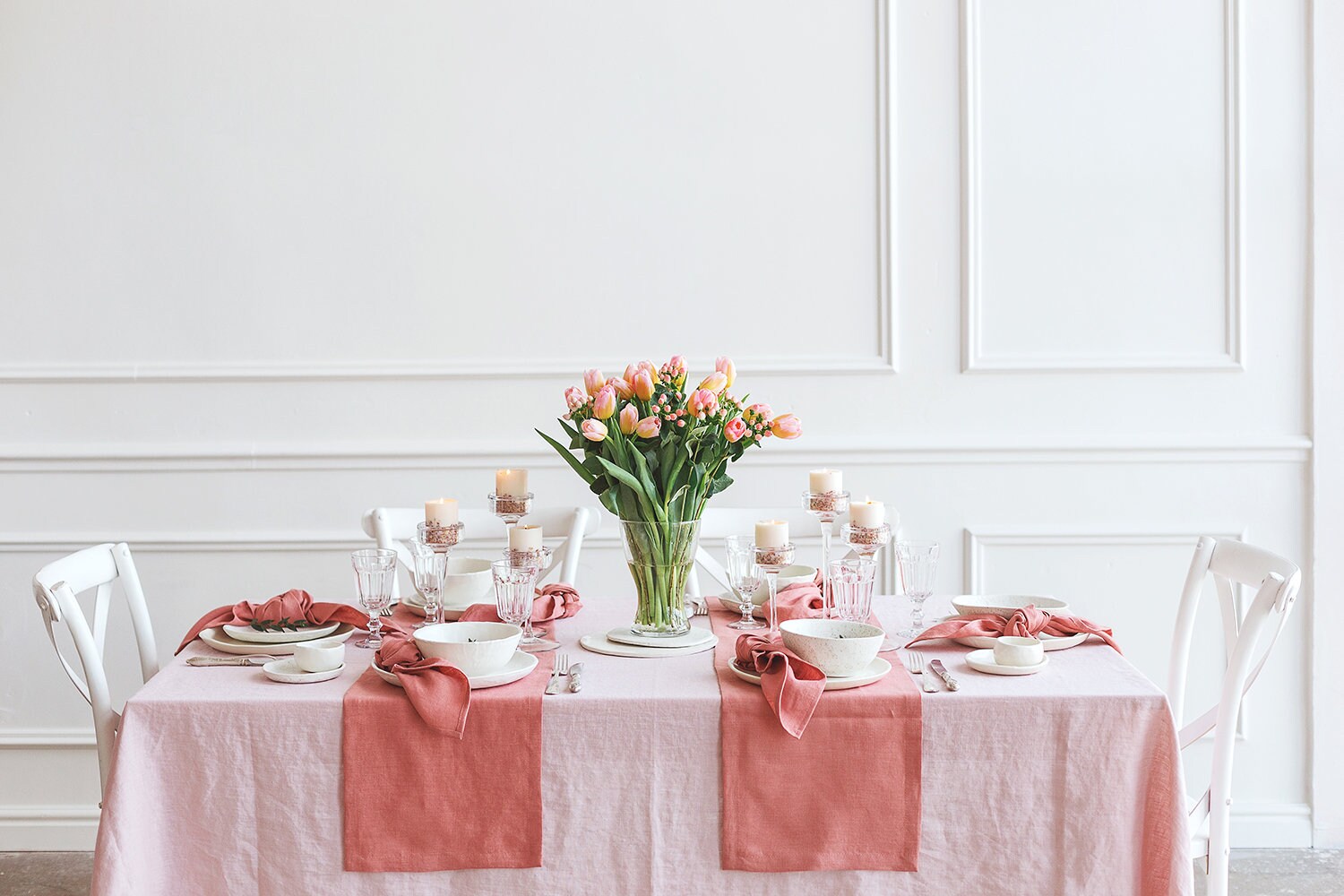 Extra-long Table Runner Handmade of Natural Organic 100% Linen, Wedding ...