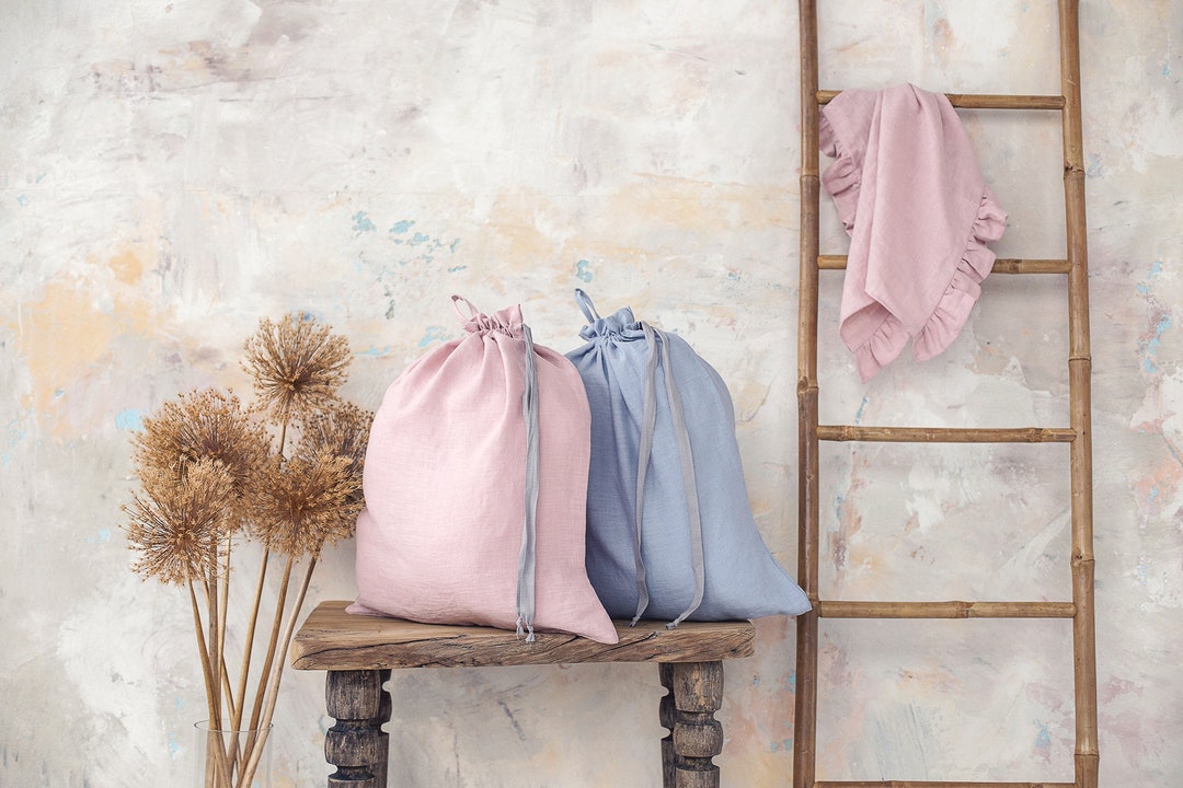 Linen Laundry Bags, Eco-friendly Linen Storage Bag, Large Hanging ...