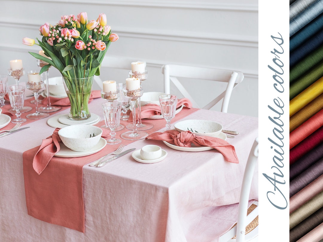 Extra-long Table Runner Handmade of Natural Organic 100% Linen, Wedding ...