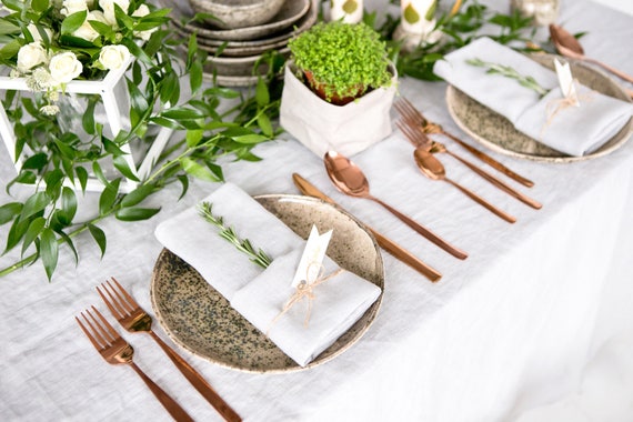 Linen Napkins Natural Stonewashed Linen Napkins Washed Soft | Etsy