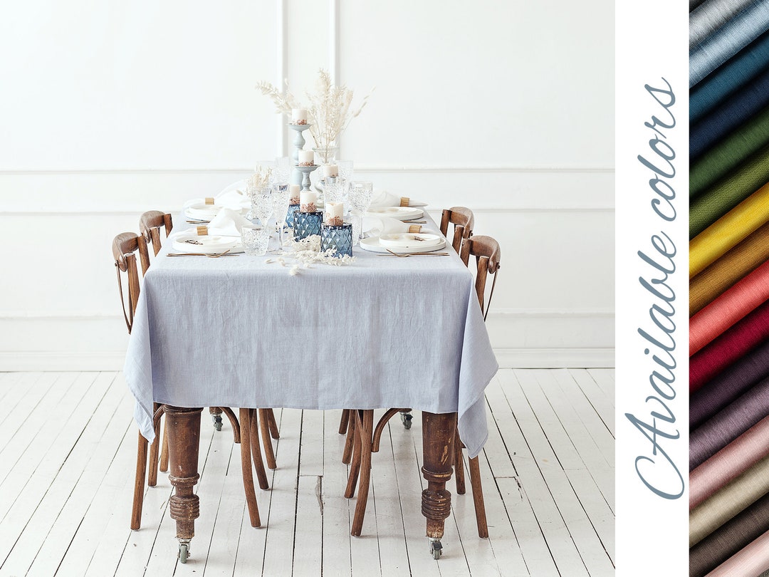 Linen Tablecloth Available in 25 COLORS, Wedding Tablecloth, Event ...