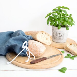 Linen Bread Bag in Blue, White, Black or Other Color, Custom Made ...