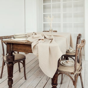 Natural Tablecloth Custom Made of Organic 100% Linen, Square or ...