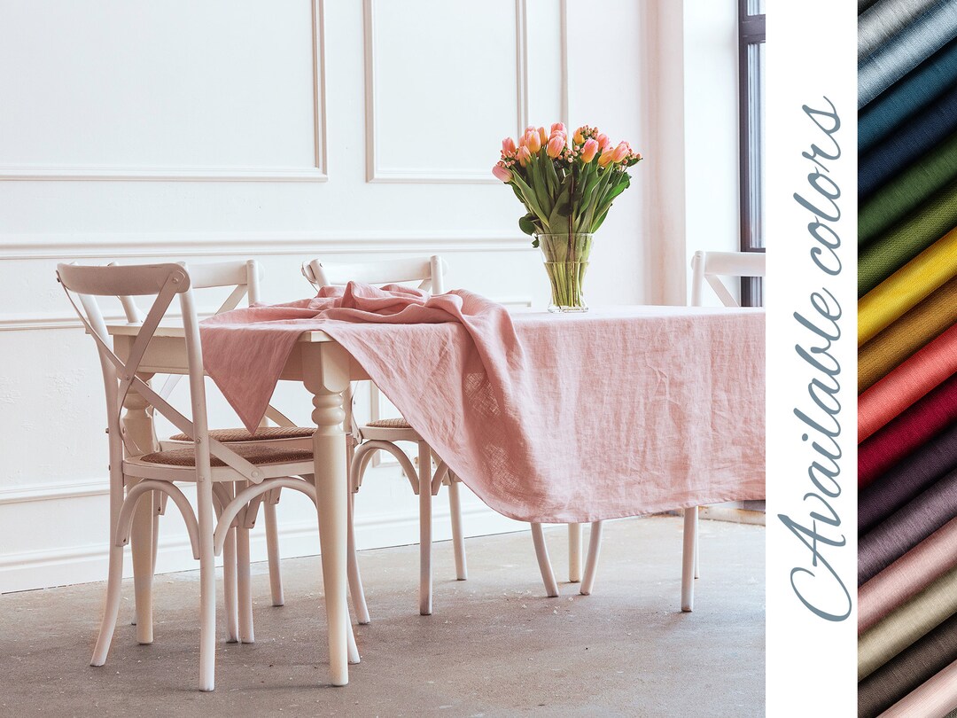 Pink Linen Tablecloth, Soft Linen Tablecloth, Linen Handmade Table ...