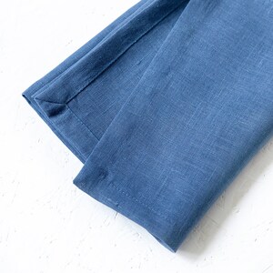 Blue Table Runner Handmade of Natural Linen Ready to Ship - Etsy