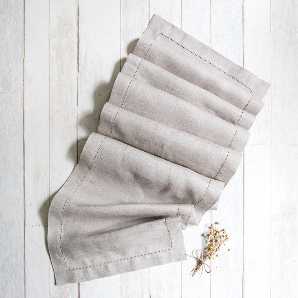 Luxury table runner made of natural linen Christmas | Etsy