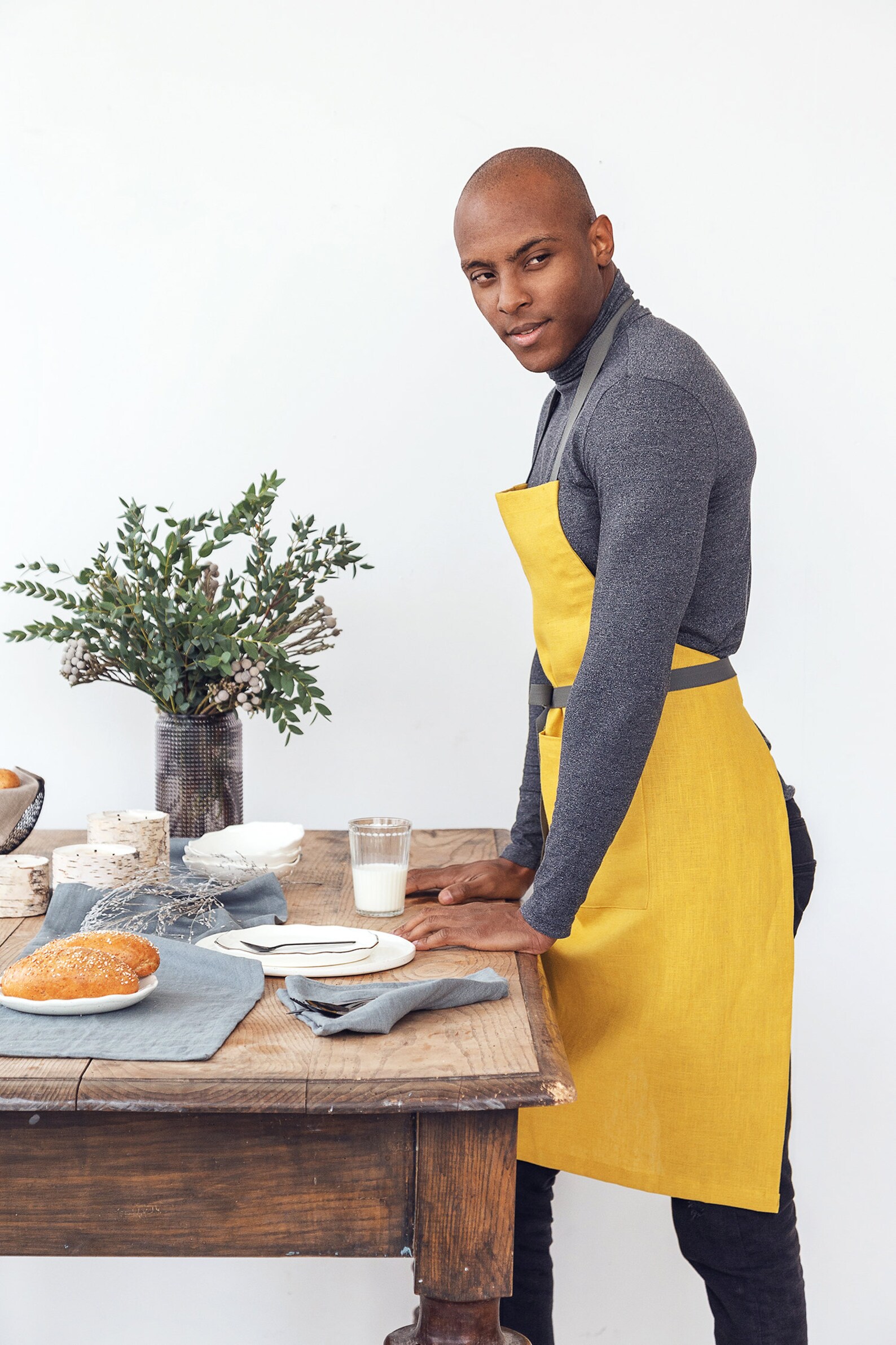 Full Apron for Men With Pockets and Adjustable Long Straps | Etsy