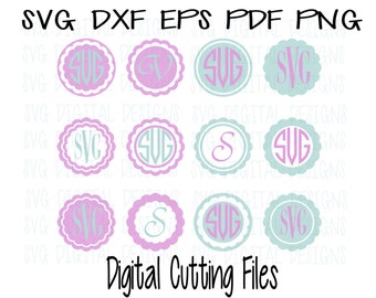 Scalloped circle svg | Etsy