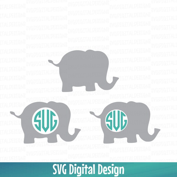 Elephant Monogram - Etsy