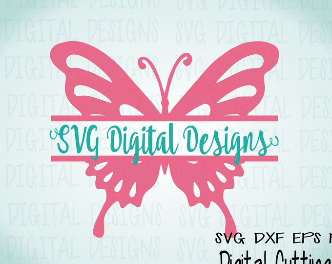 Split Butterfly SVG Monogram Frame SVG Cut Files Svg Vinyl - Etsy