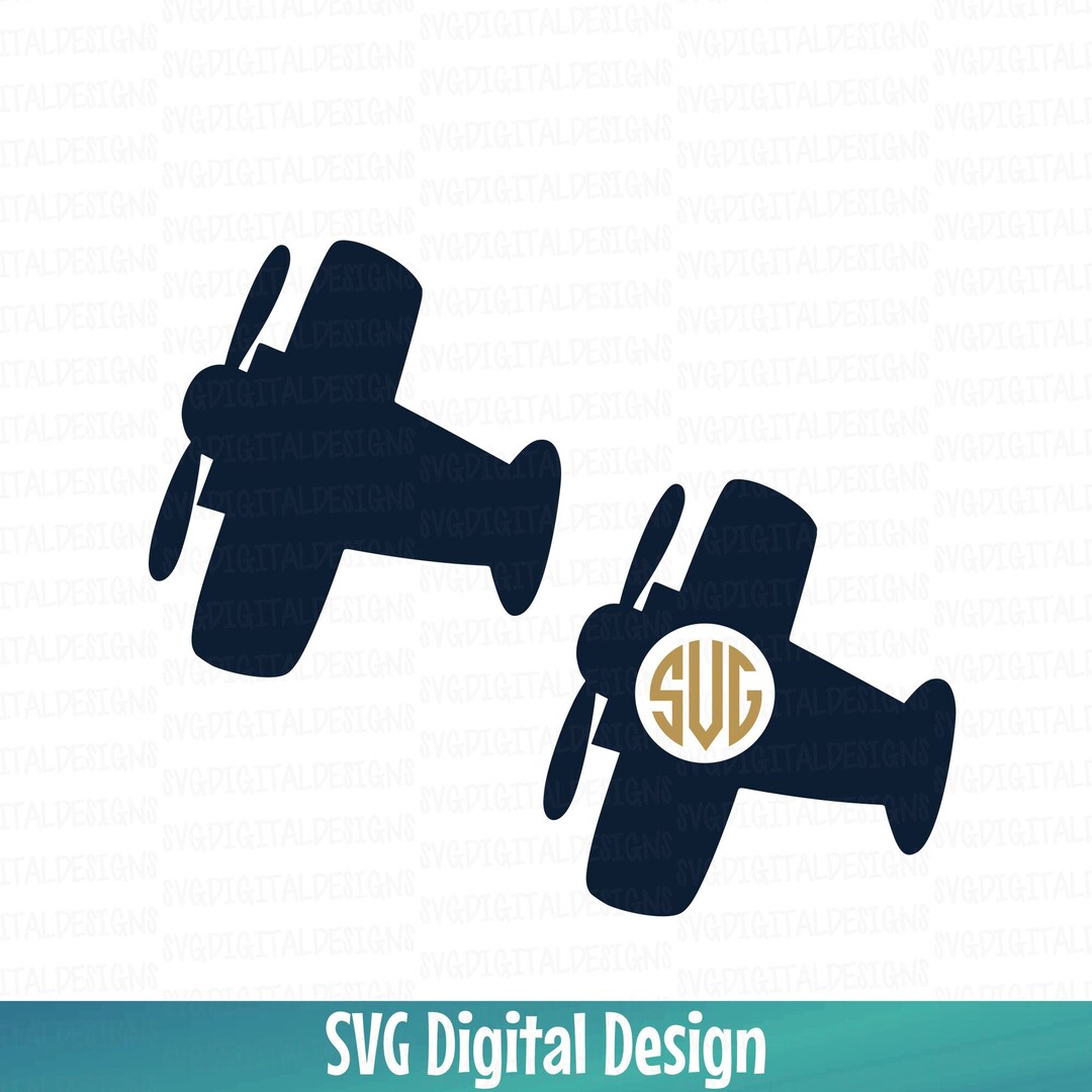 Airplane Svg Monogram Frame Cut Files, Plane Digital Design Cutting ...