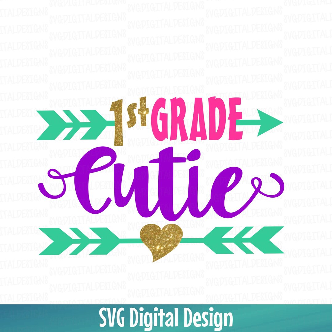 First Grade Svg, 1st Grade Clipart Cut Files, Svg Dxf Eps Files for ...