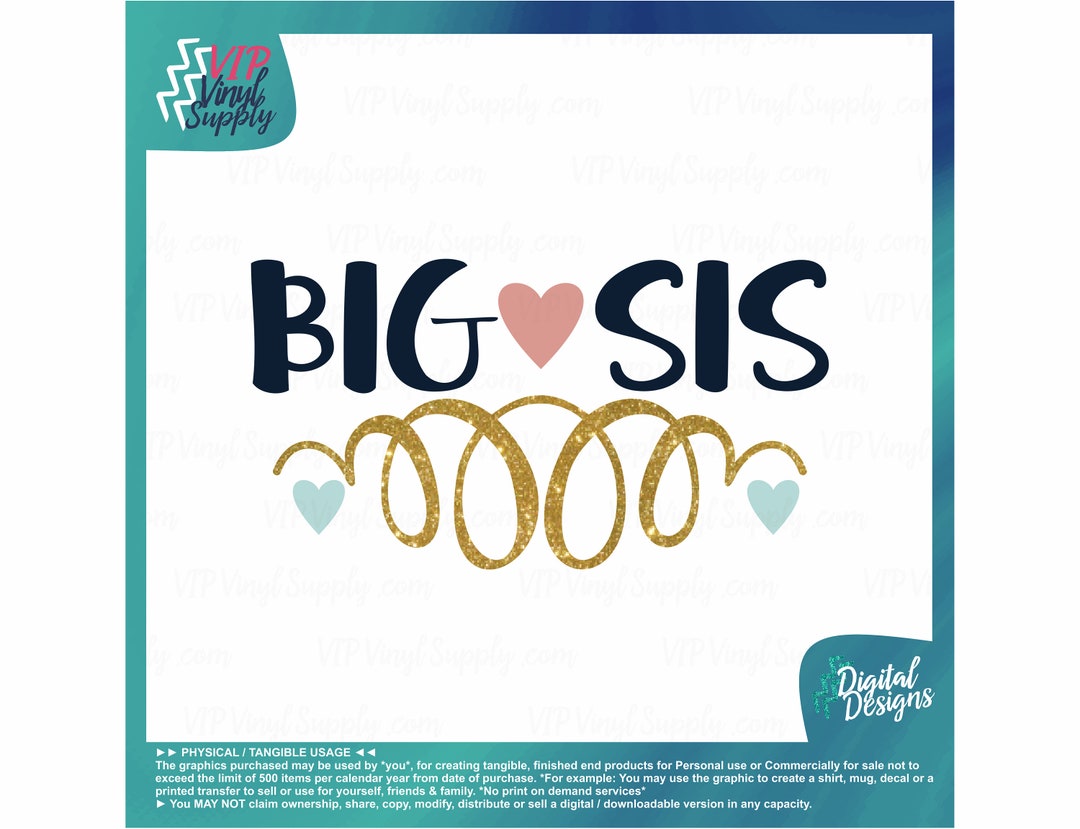 Big Sister Svg Design Cut Files for Silhouette Cricut & More - Etsy