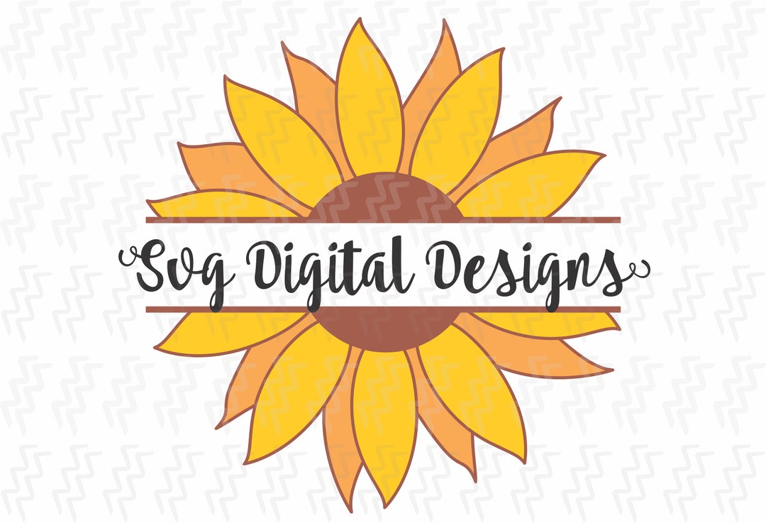 Split Sunflower SVG, Monogram Frame SVG Cut Files, Svg Vinyl Design ...