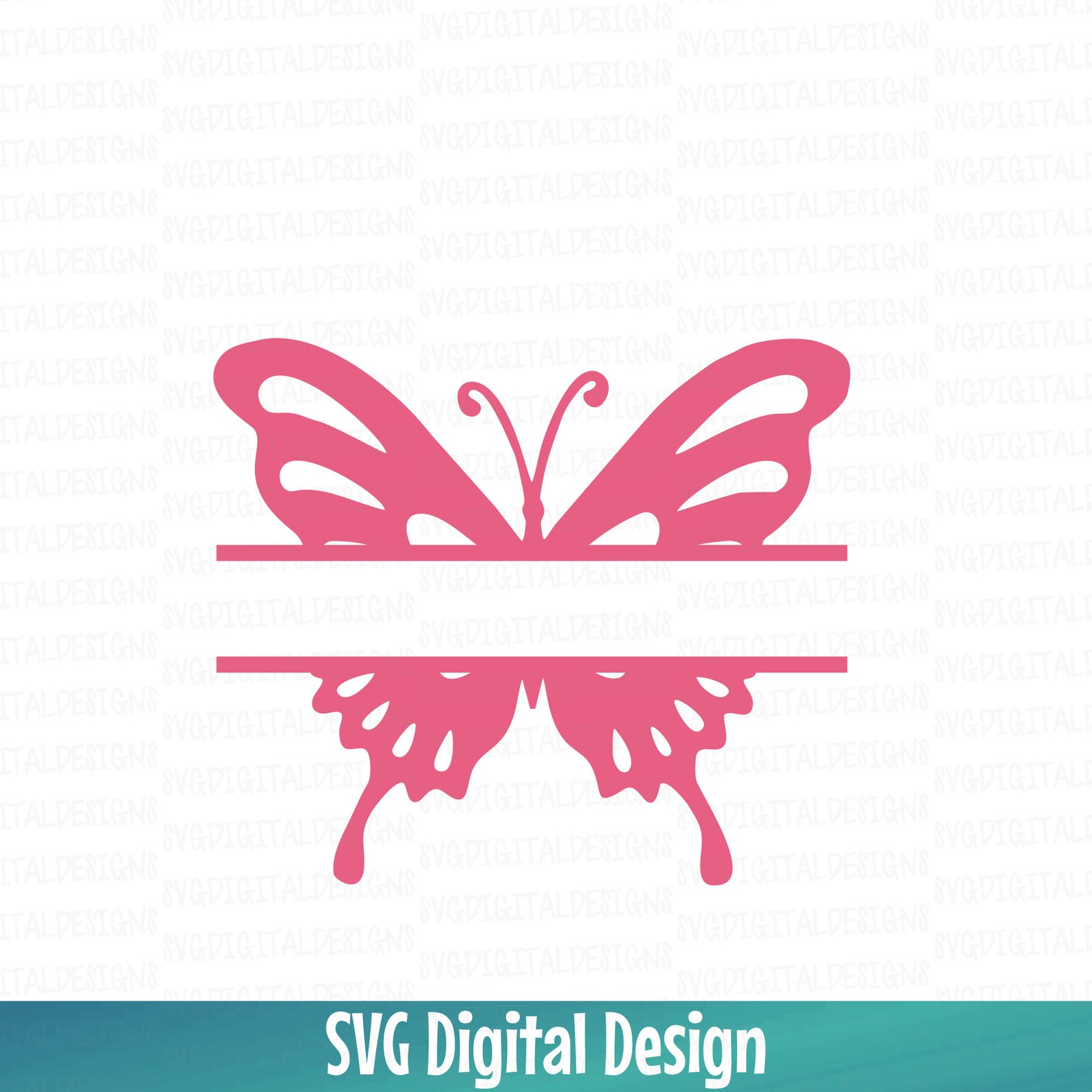 Split Butterfly SVG, Monogram Frame SVG Cut Files, Svg Vinyl Design ...