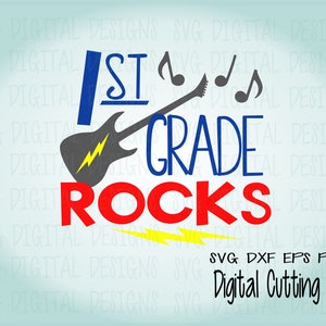 First Grade Svg 1st Grade Rocks Clipart SVG Cut Files Svg - Etsy