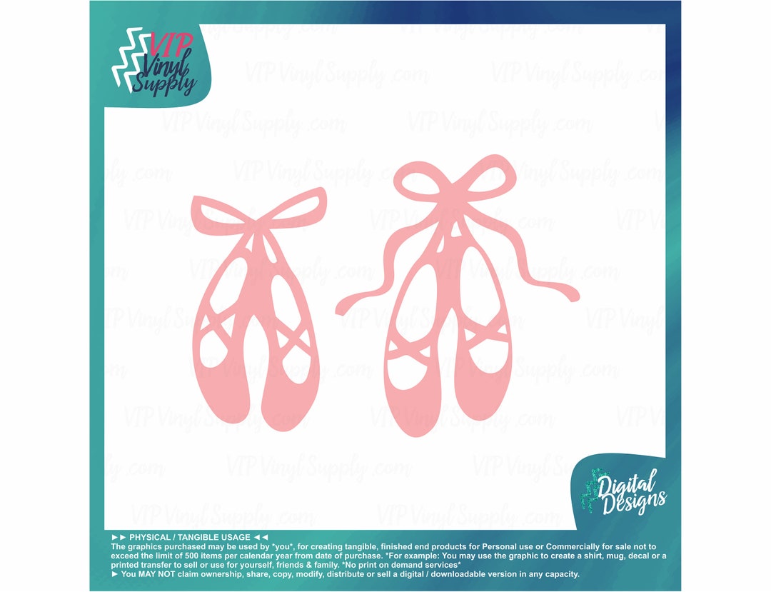 Ballet Shoes SVG Cut File Design Ballerina Dance Shoe Set for - Etsy