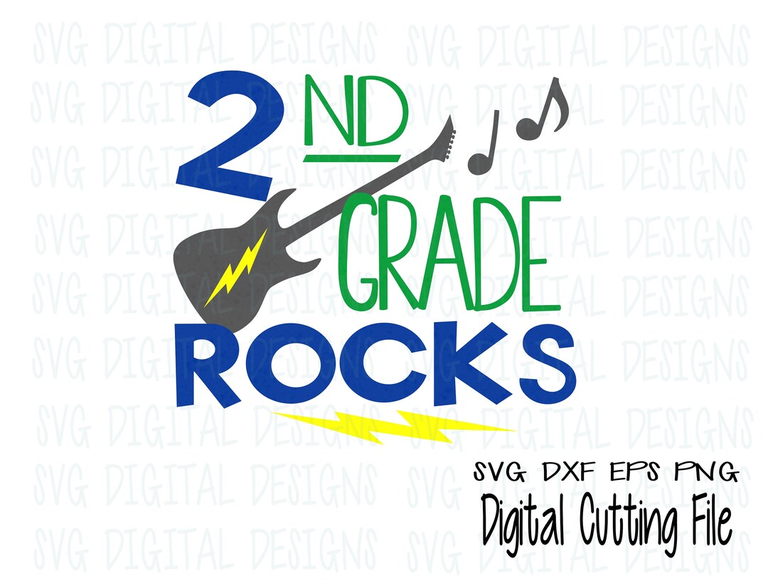 Second Grade Svg 2nd Grade Rocks Back to School Clipart Cut - Etsy